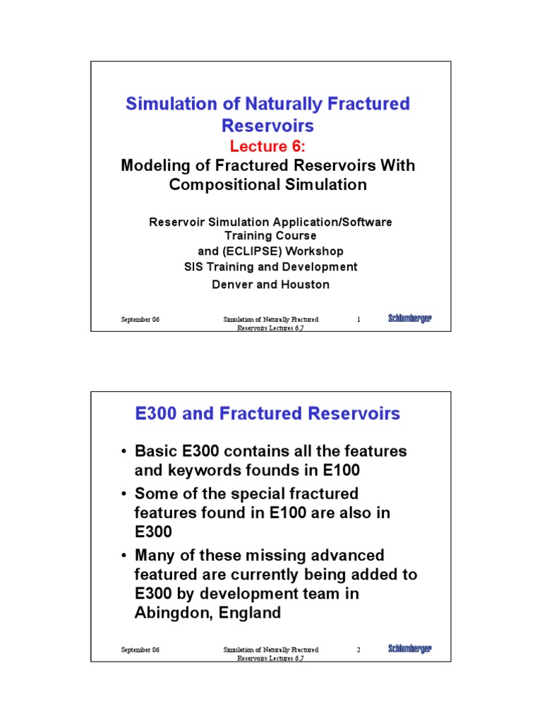 E300 Fractured Reservoir Simulation | PDF | Petroleum Reservoir | Diffusion