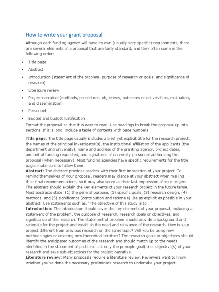 How to Write Your Grant Proposal | PDF | Abstract (Summary) | Narrative
