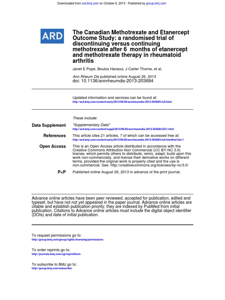 Ann Rheum Dis 2013 Pope Annrheumdis 2013 203684 | PDF | Rheumatoid ...
