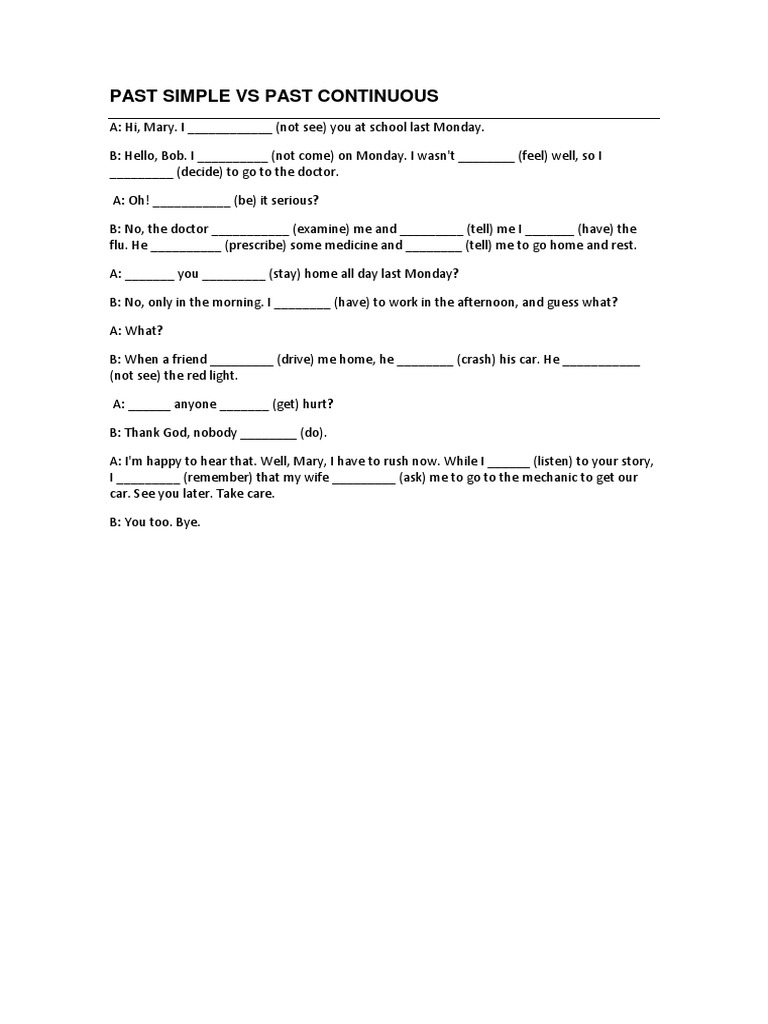 Past Simple Cont Text | PDF