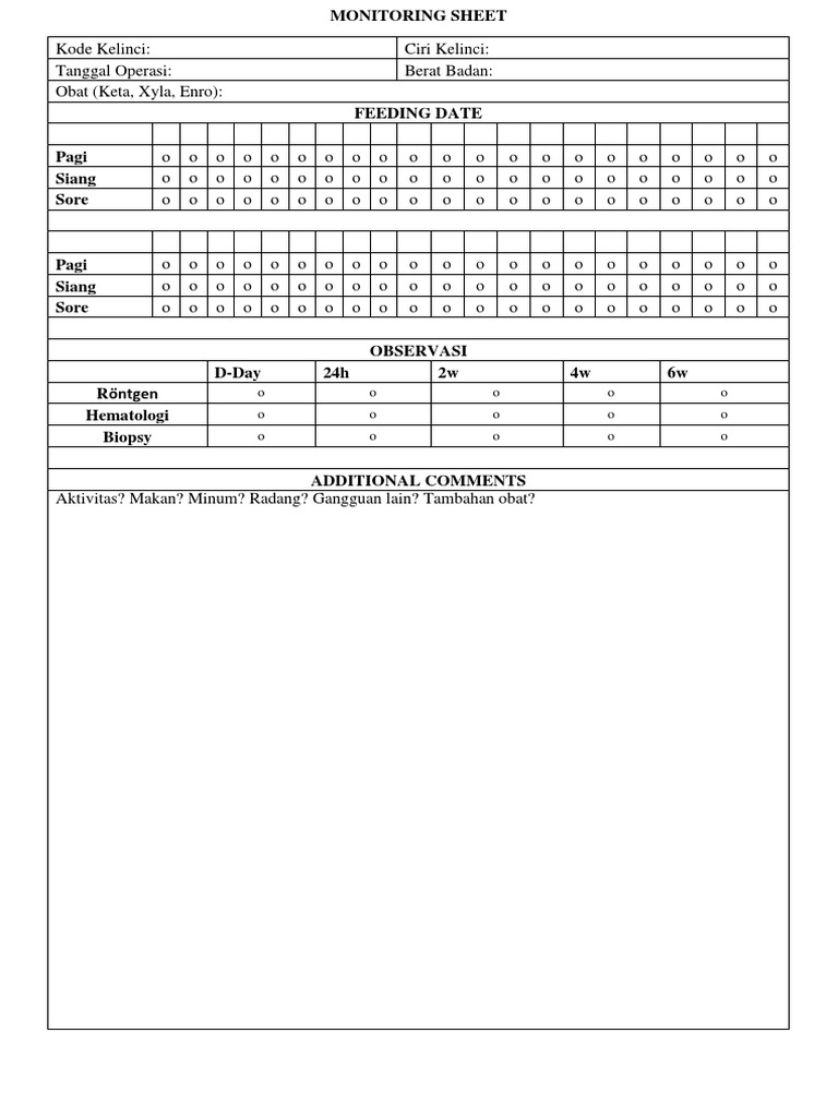 Monitoring Sheet | PDF