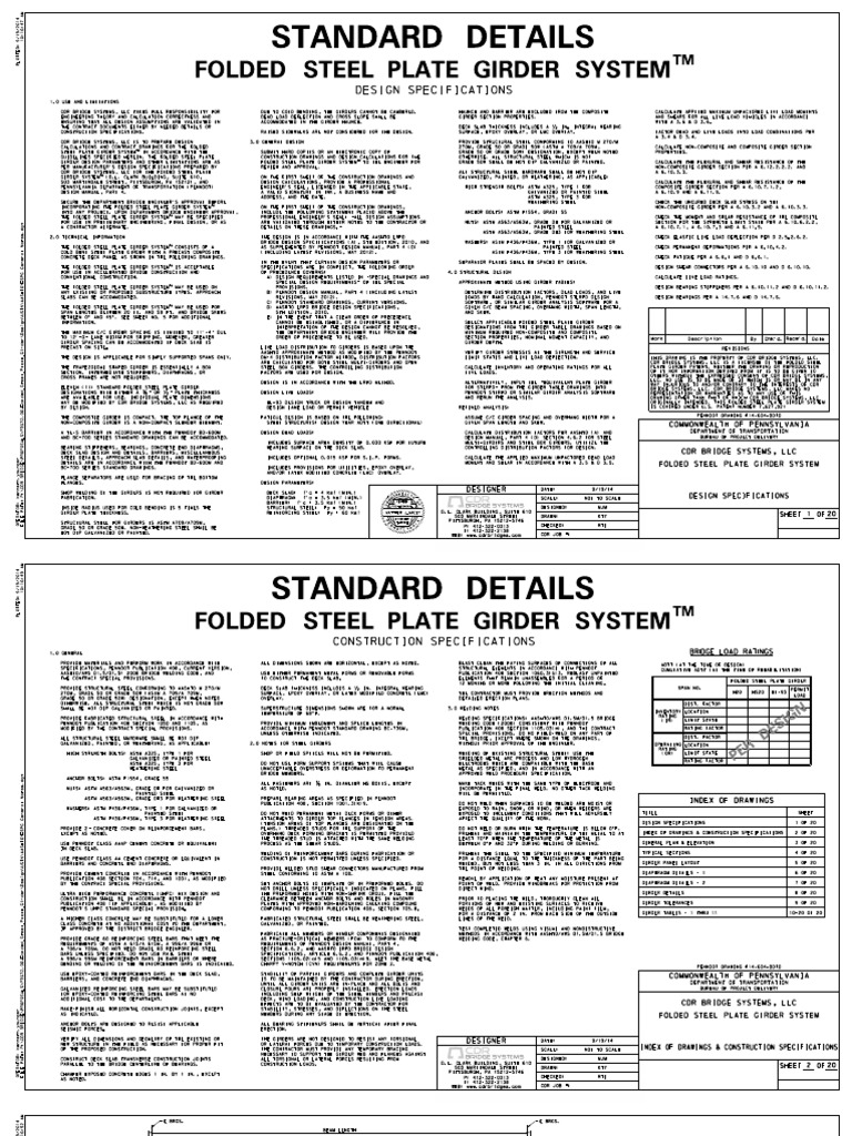 AASHTO Standard Details - Folded Steel Plate Girder System - 2014 | PDF ...