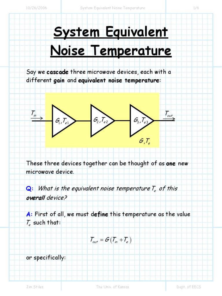 System Equivalent Noise Temperature | Electrical Engineering ...
