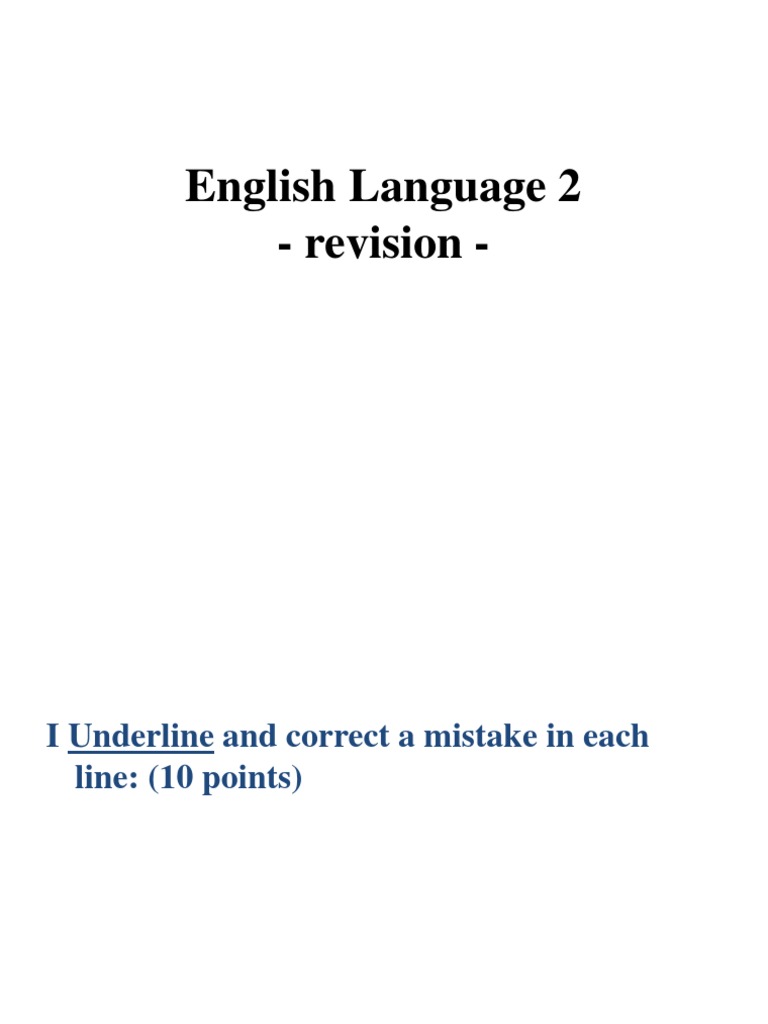 English Language 2 - Revision | PDF | Expert | Employment