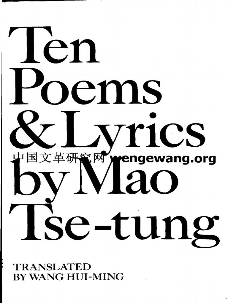 Mao Zedong - Ten Poems | PDF | Translations | Mao Zedong