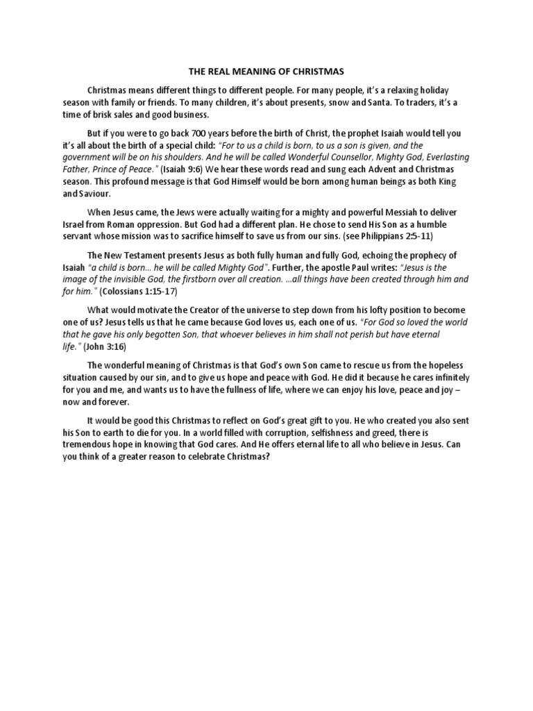 The Real Meaning of Christmas | PDF