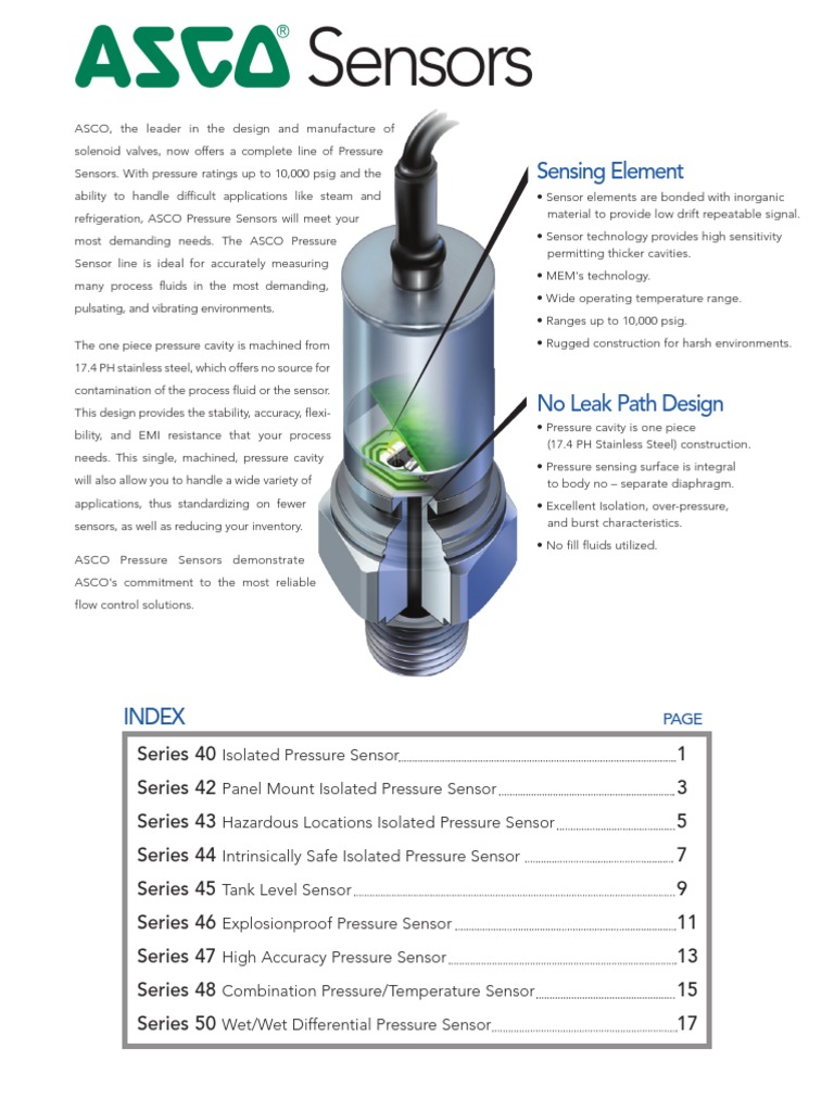 ASCO 40 Pressure Sensor | PDF | Sensor | Pressure