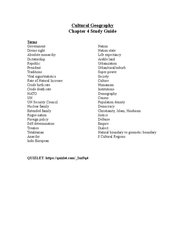 Chapter 4 Test Study Guide | PDF | Social Science | History