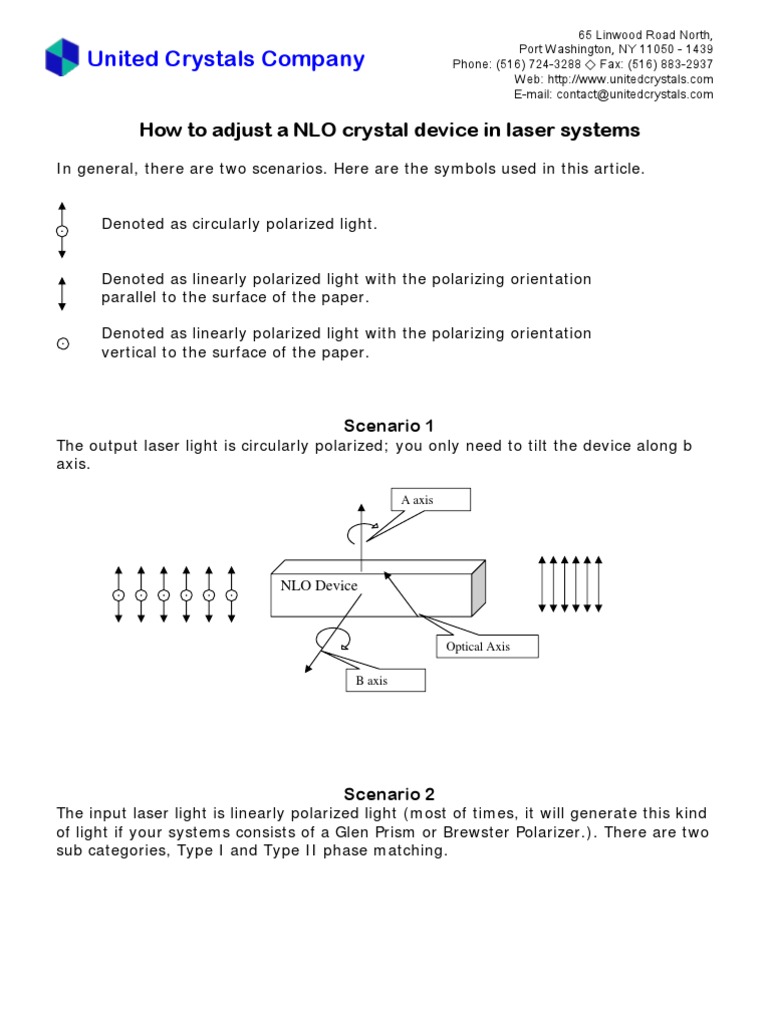 Adjusting NLO Crystals in Laser Systems | PDF | Nonlinear Optics ...