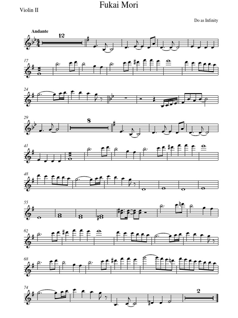 Fukai Mori Violin II Sheet Music | PDF