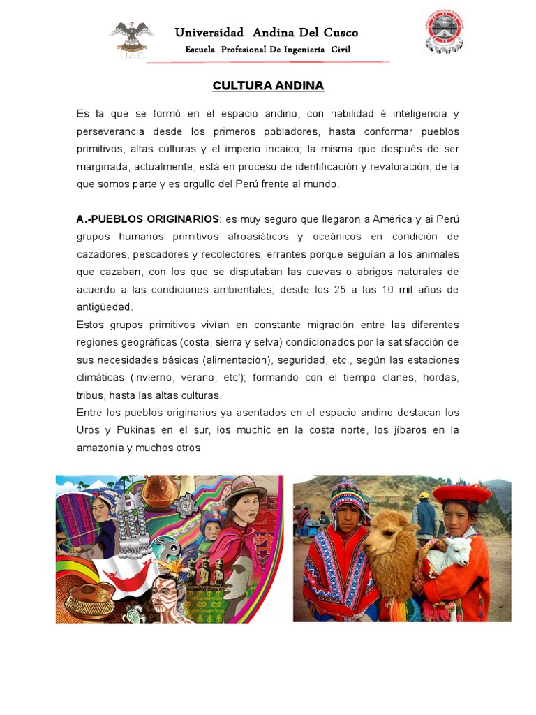 Cultura Andina | PDF | Imperio Inca | Perú