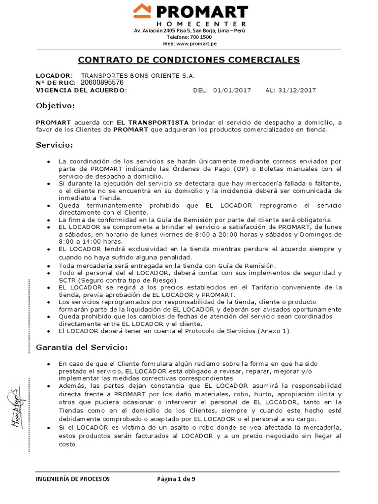 ACUERDO DE CONDICIONES COMERCIALES 2017 1.pdf | Sociedad de responsabilidad limitada | Calidad ...
