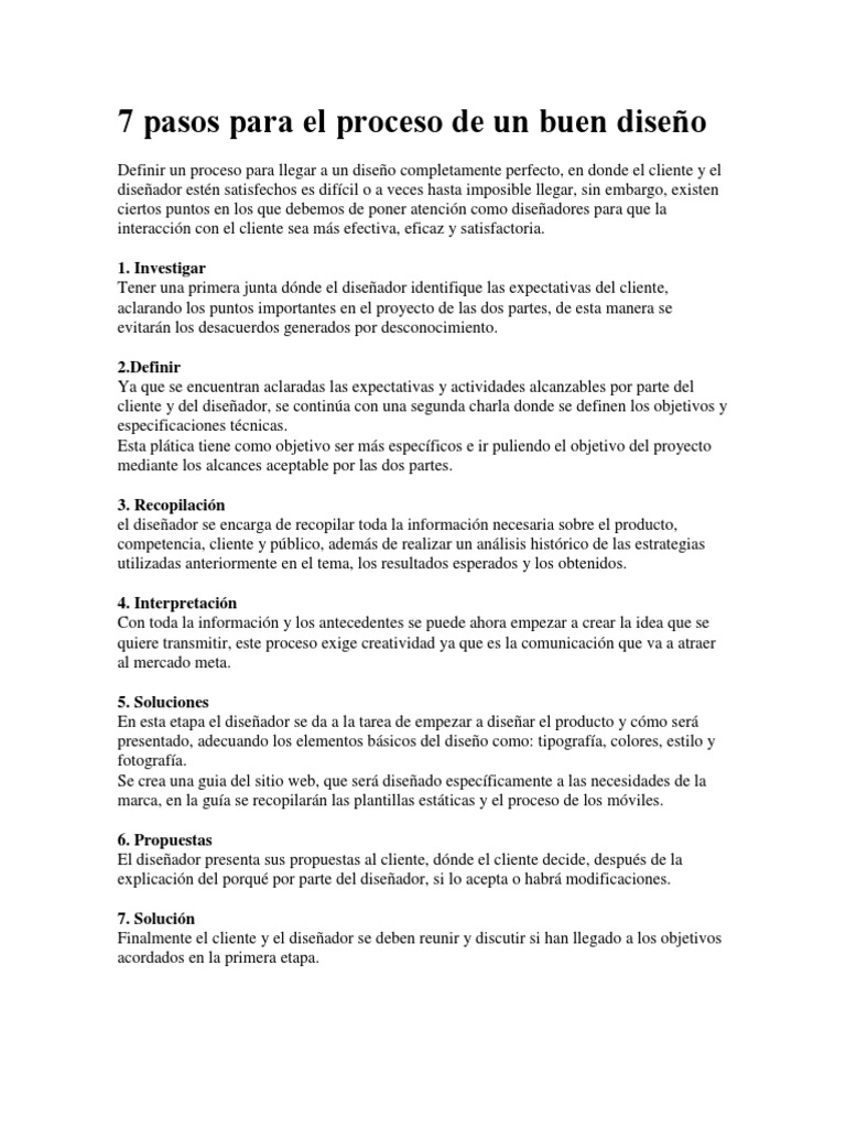 7 pasos para un diseño efectivo | PDF | Diseño | Cliente