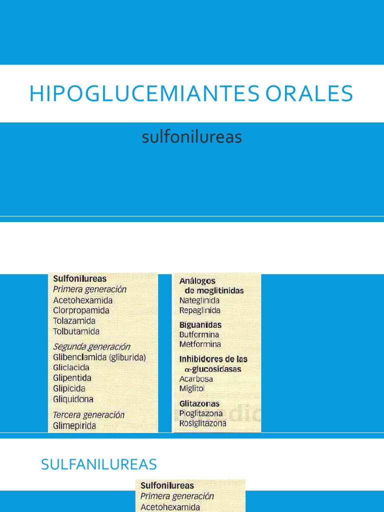Hipoglucemiantes orales | Farmacocinética | Medicina