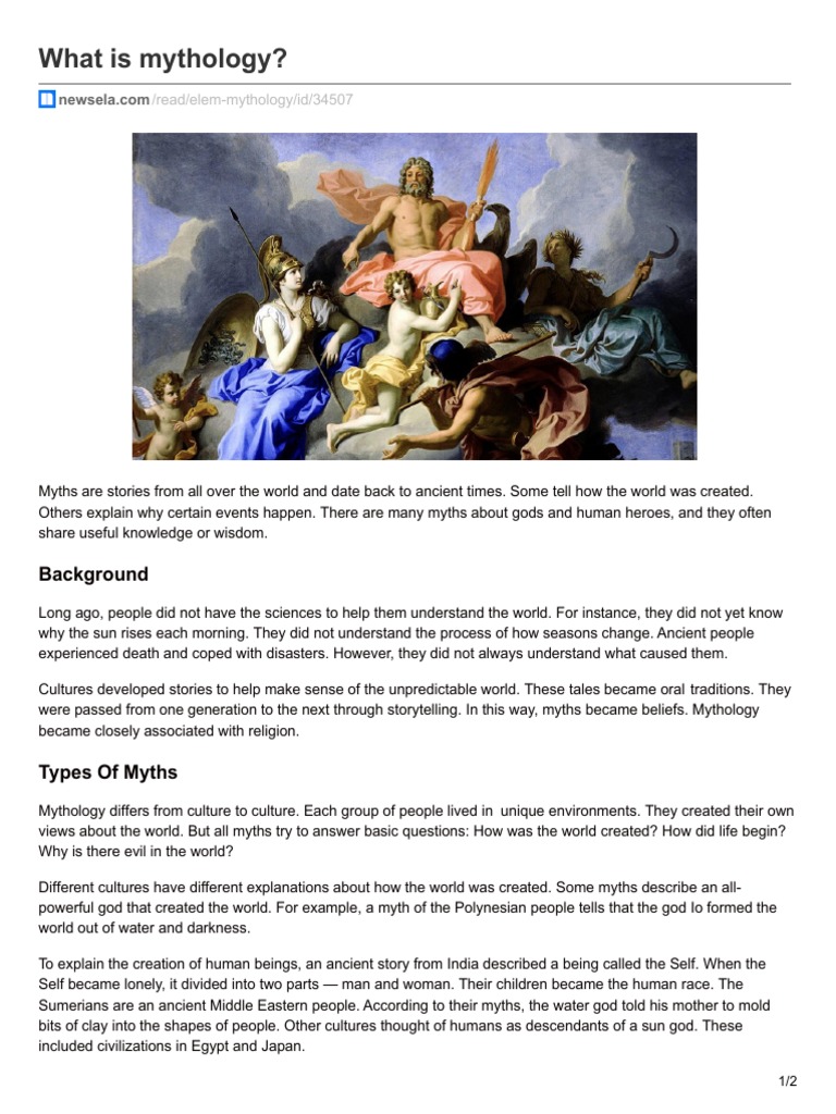 Assessment 1 Article 1 - What Is Mythology | PDF | Greek Mythology | God