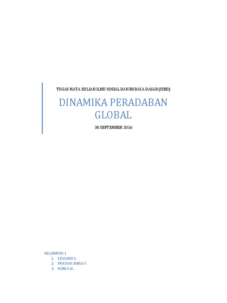 Dinamika Peradaban Global 2016 | PDF