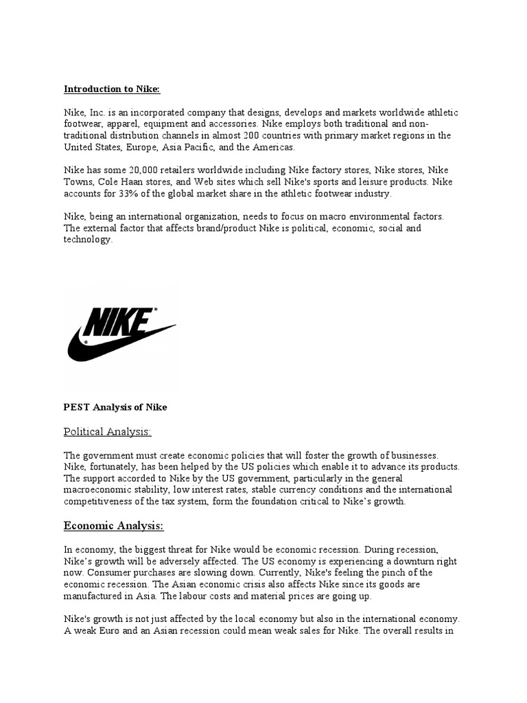 Introduction To Nike | PDF | Nike | Recession