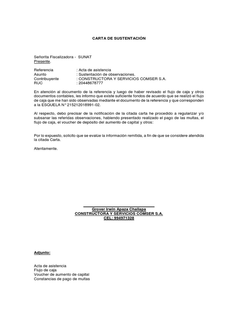 Anexo B Modelo de Carta | PDF