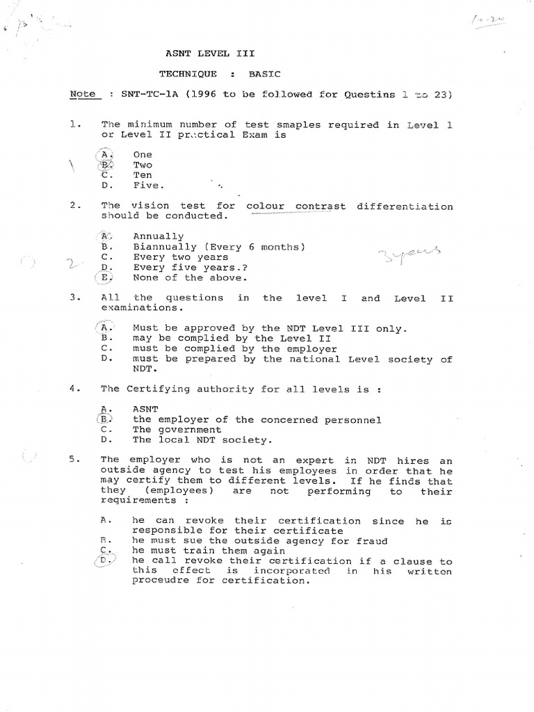 Basic Question ASNT L 3 PDF | PDF