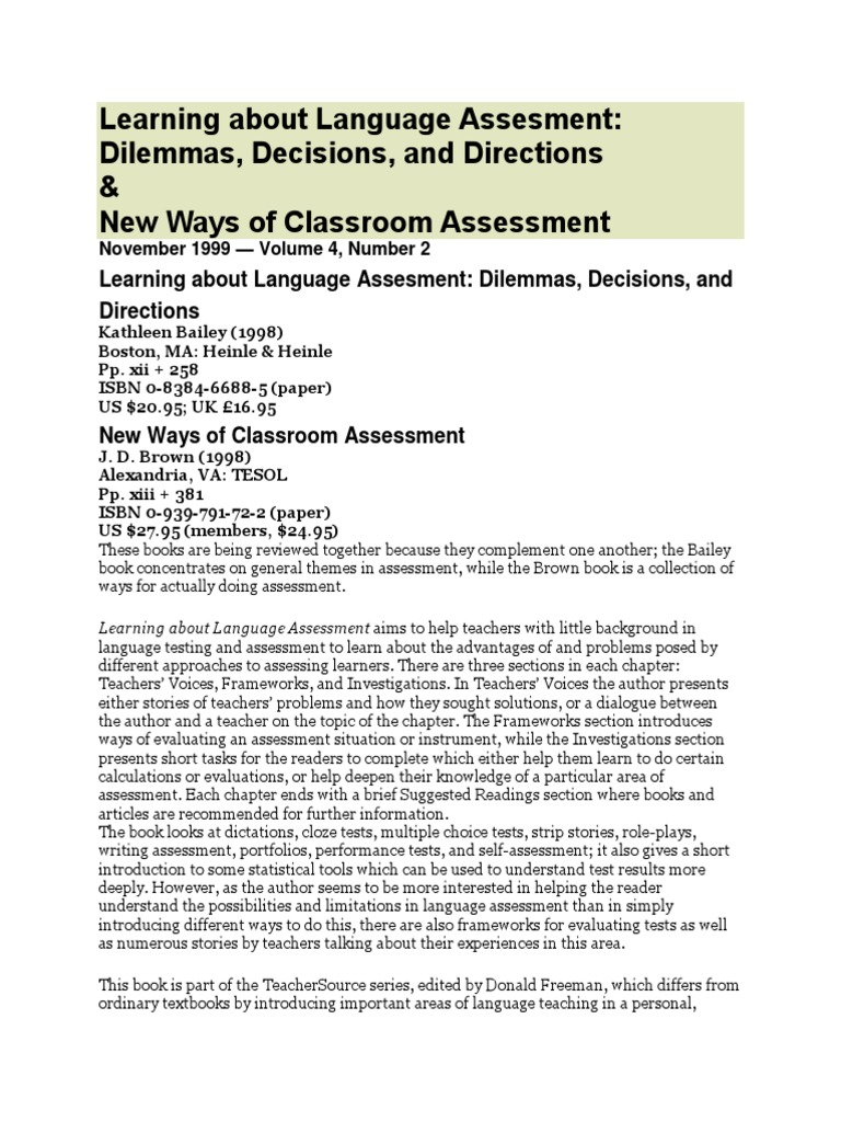 Learning About Language Assesment | PDF | Degrees Of Freedom ...