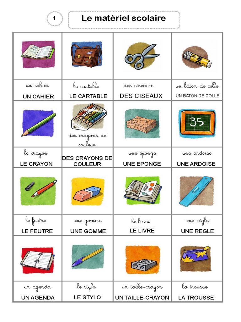 Matériel Scolaire Essentiel en Français | PDF