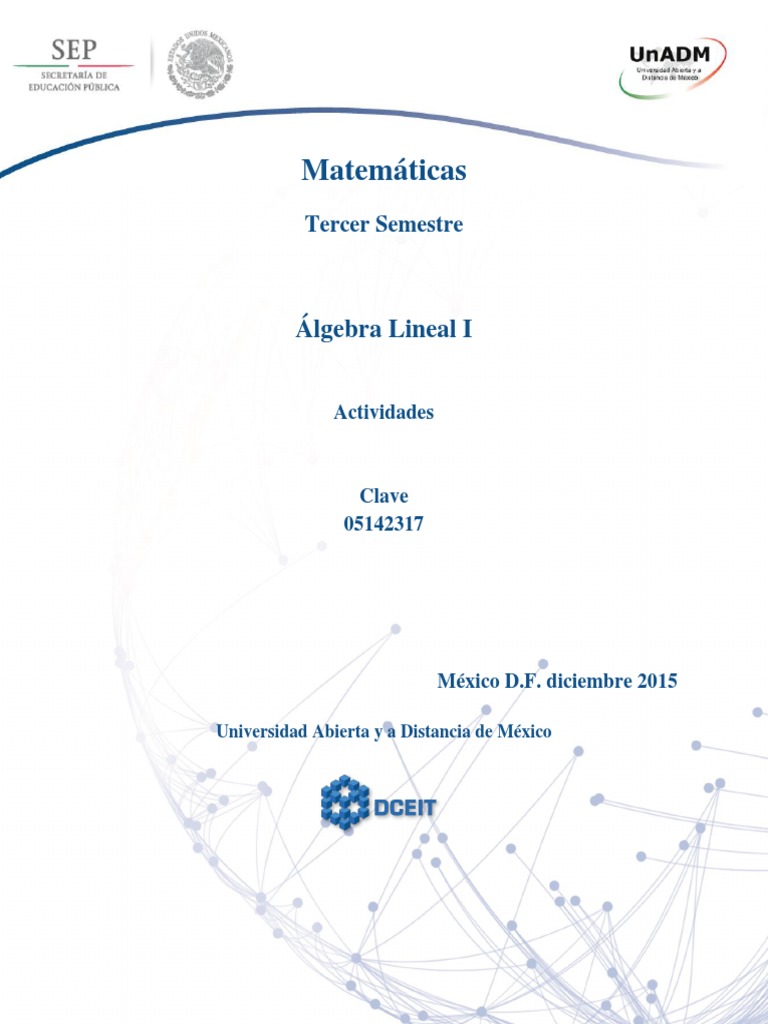 Actividades U1 | PDF | Linealidad | Álgebra lineal