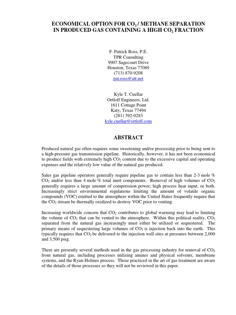 Gas Tech 2009 - Economical Option For CO2-Methane Separation in ...
