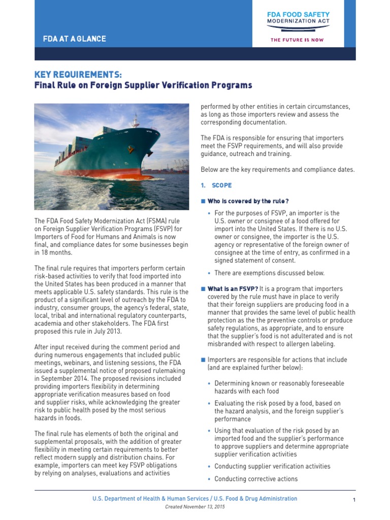 Understanding the Key Requirements of the FDA's Final Rule on Foreign ...
