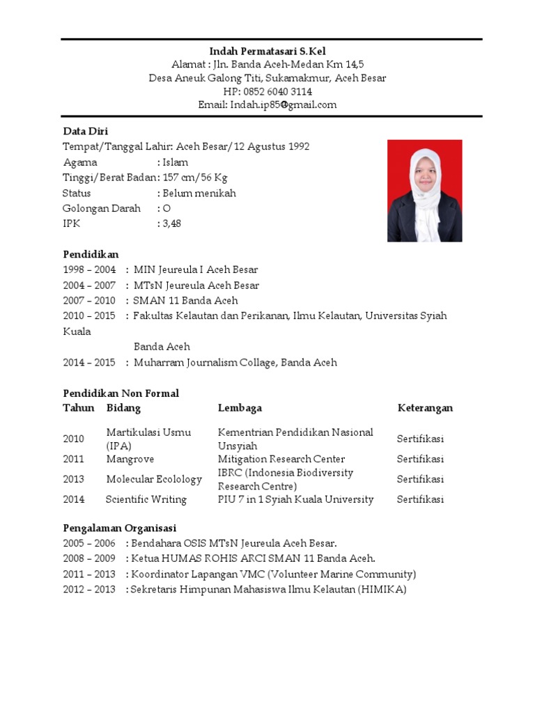 CV Indah Permatasari | PDF