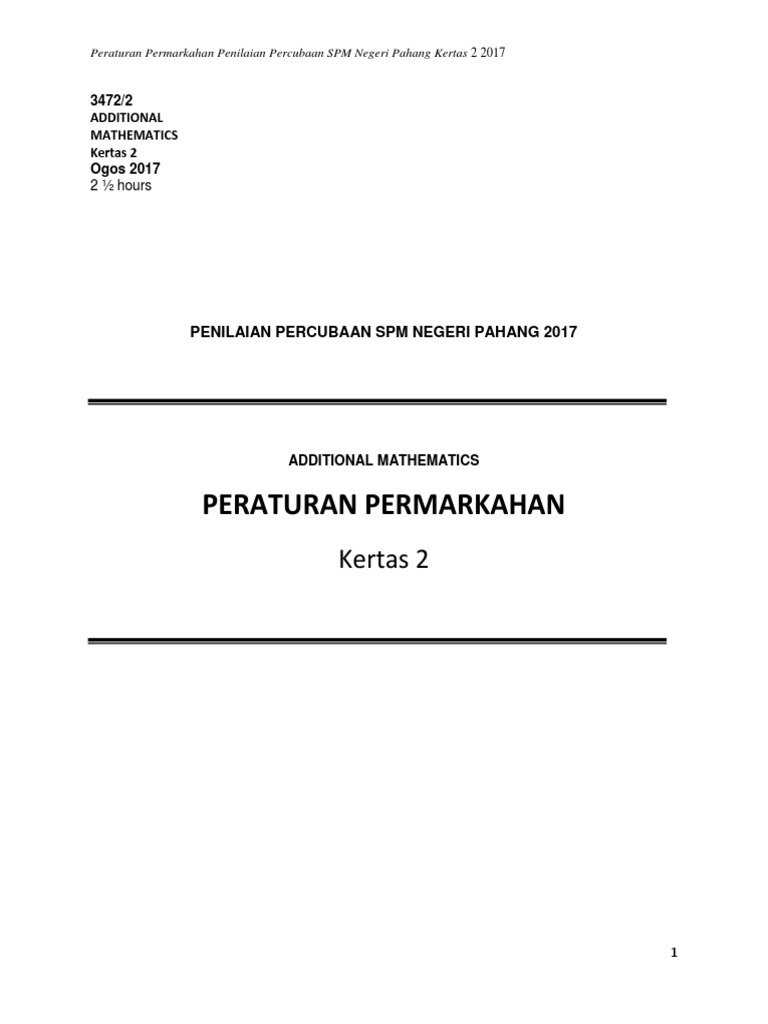 (Cikgujep - Com) Pahang Add Maths P2 2017 Marking Scheme | PDF ... (Cikgujep - Com) Pahang Add Maths P2 2017 Marking Scheme | PDF ...