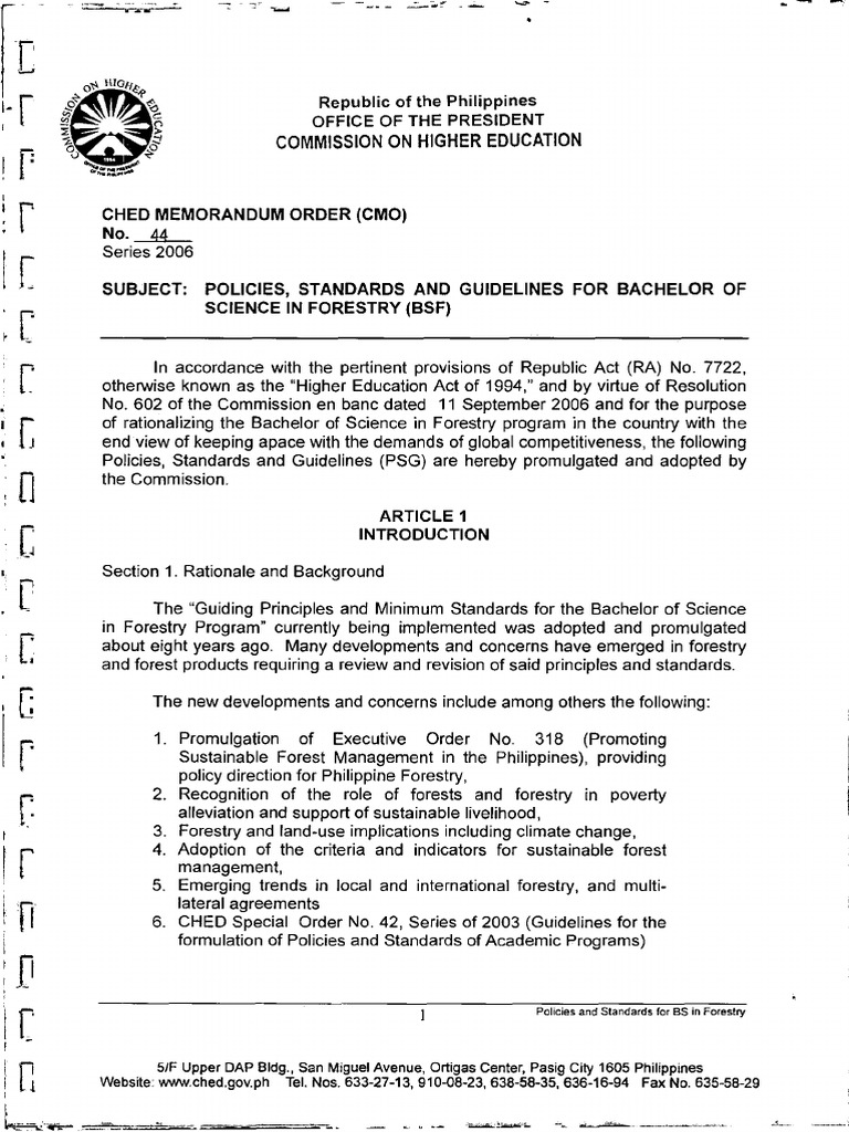 Cmo No.44 s2006 Forestry | PDF