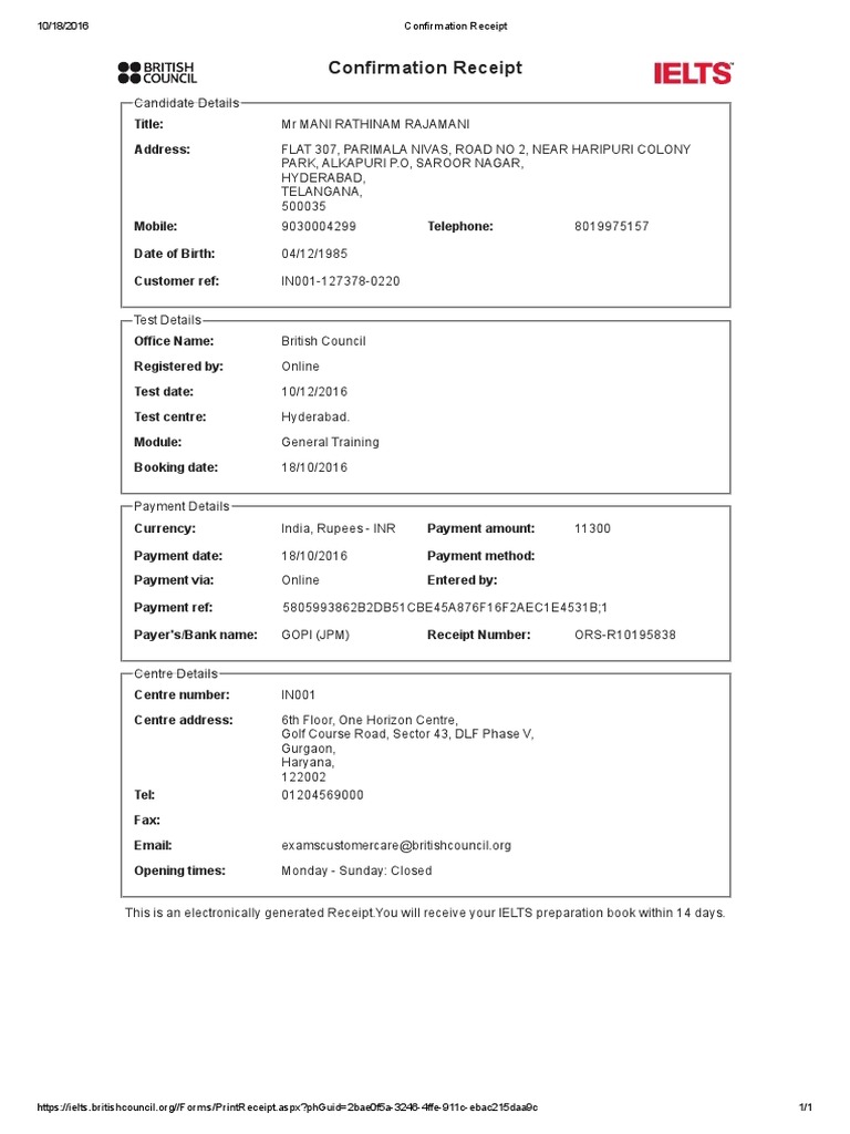 Confirmation Receipt | PDF | Receipt | Payments