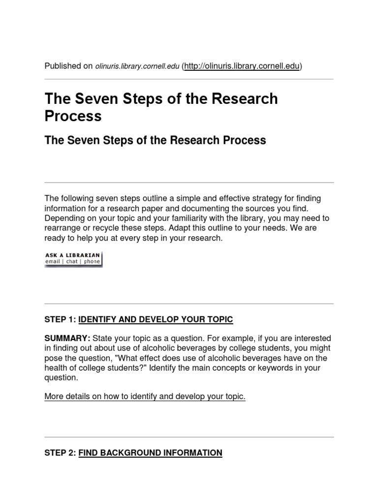 The Seven Steps of The Research Process PDF | PDF | Career & Growth