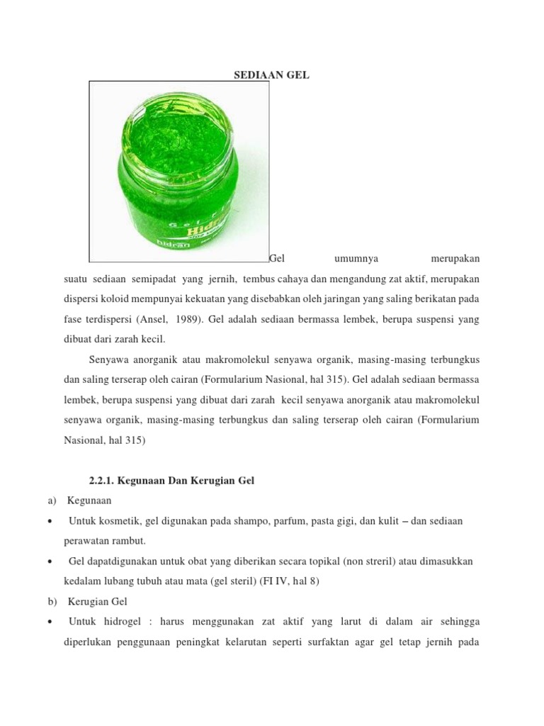 Panduan Sediaan Gel | PDF | Memasak, Makanan, & Anggur | Sains & Matematika
