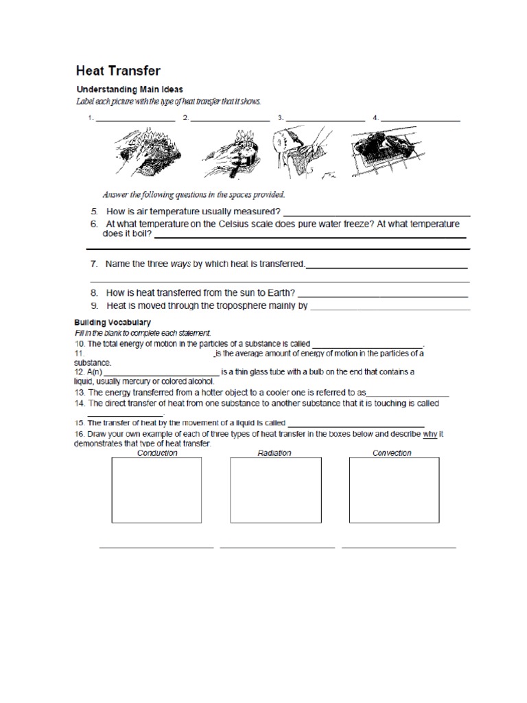 Heat Transfer Worksheet | PDF