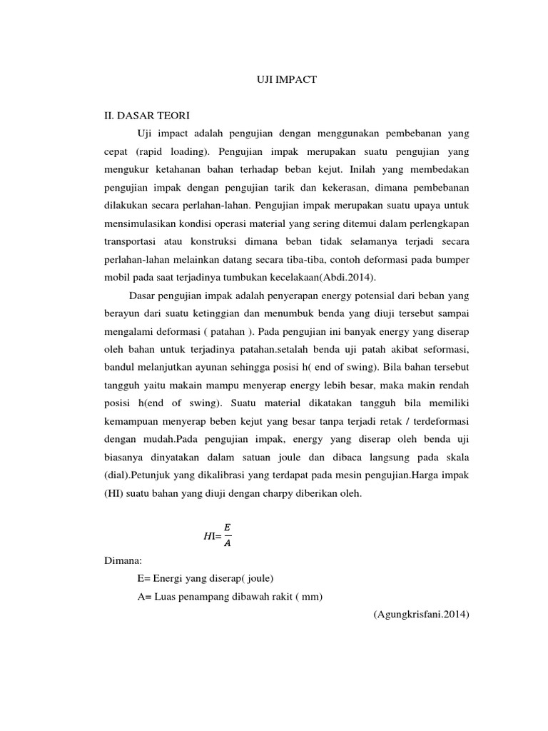 Dasar Teori Uji Impact | PDF