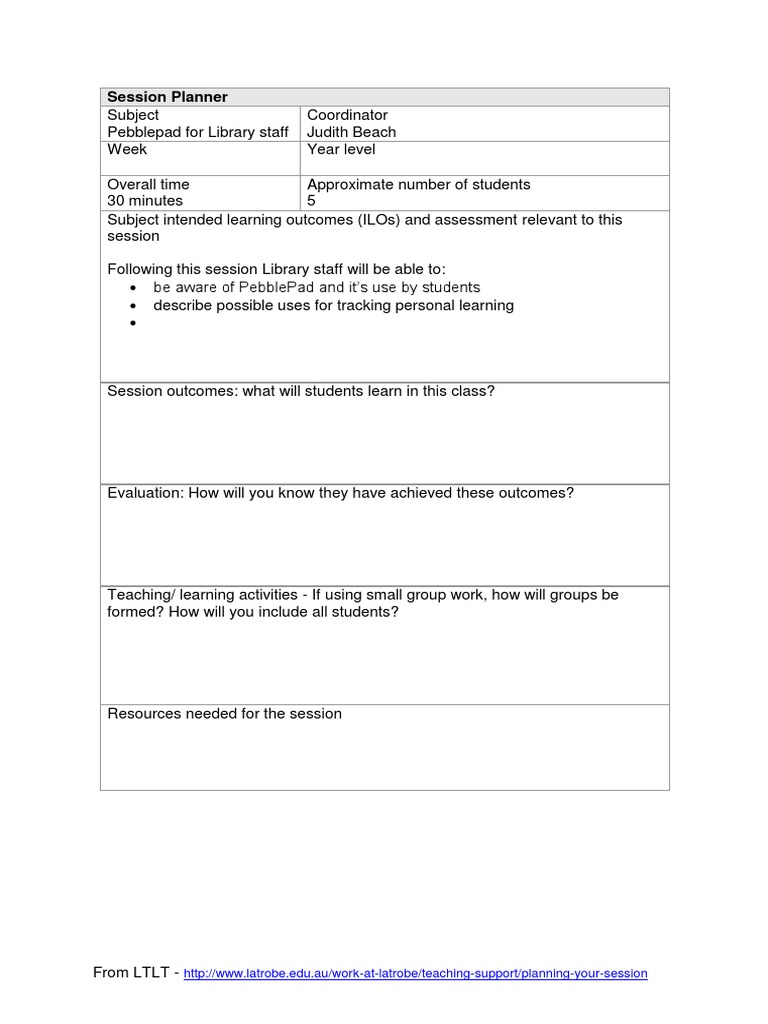 Session Planner | PDF