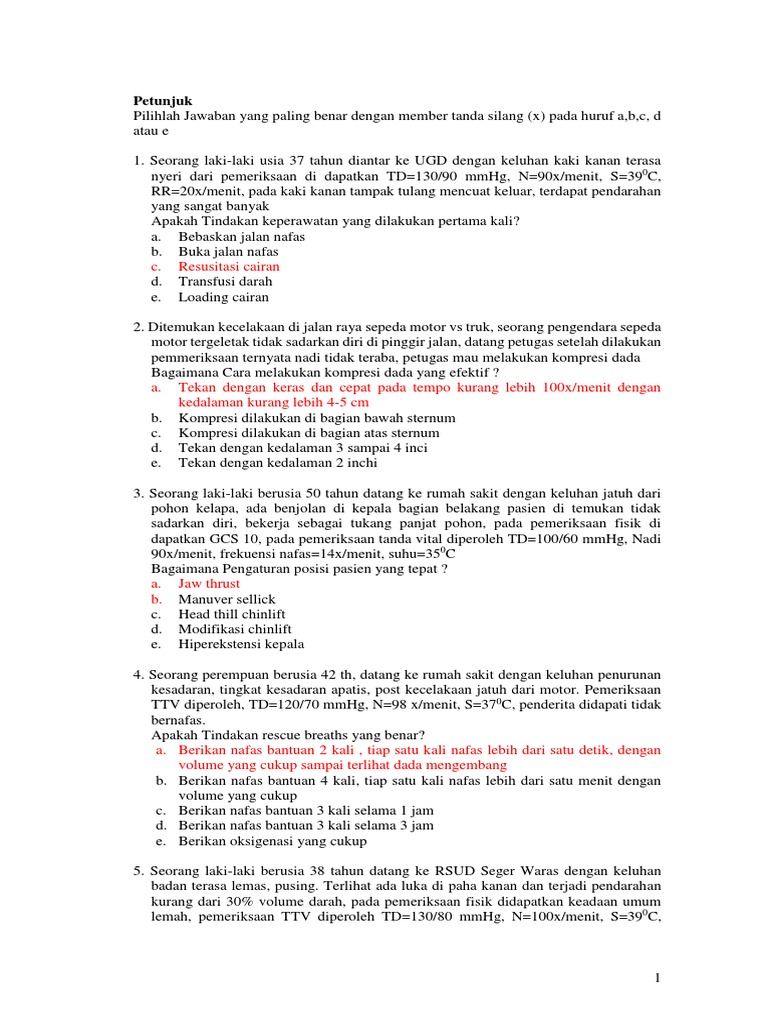 Contoh Soal Ukom Gadar | PDF