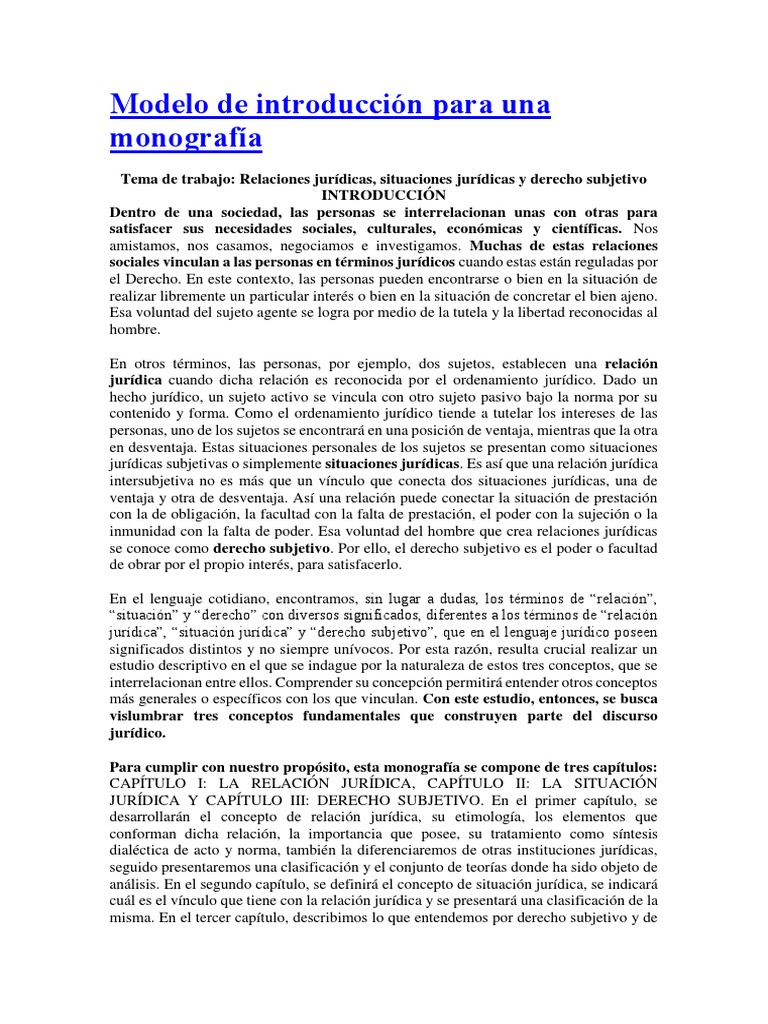 Modelo de Introducción para Una Monografía | PDF | Subjetividad | Legislación