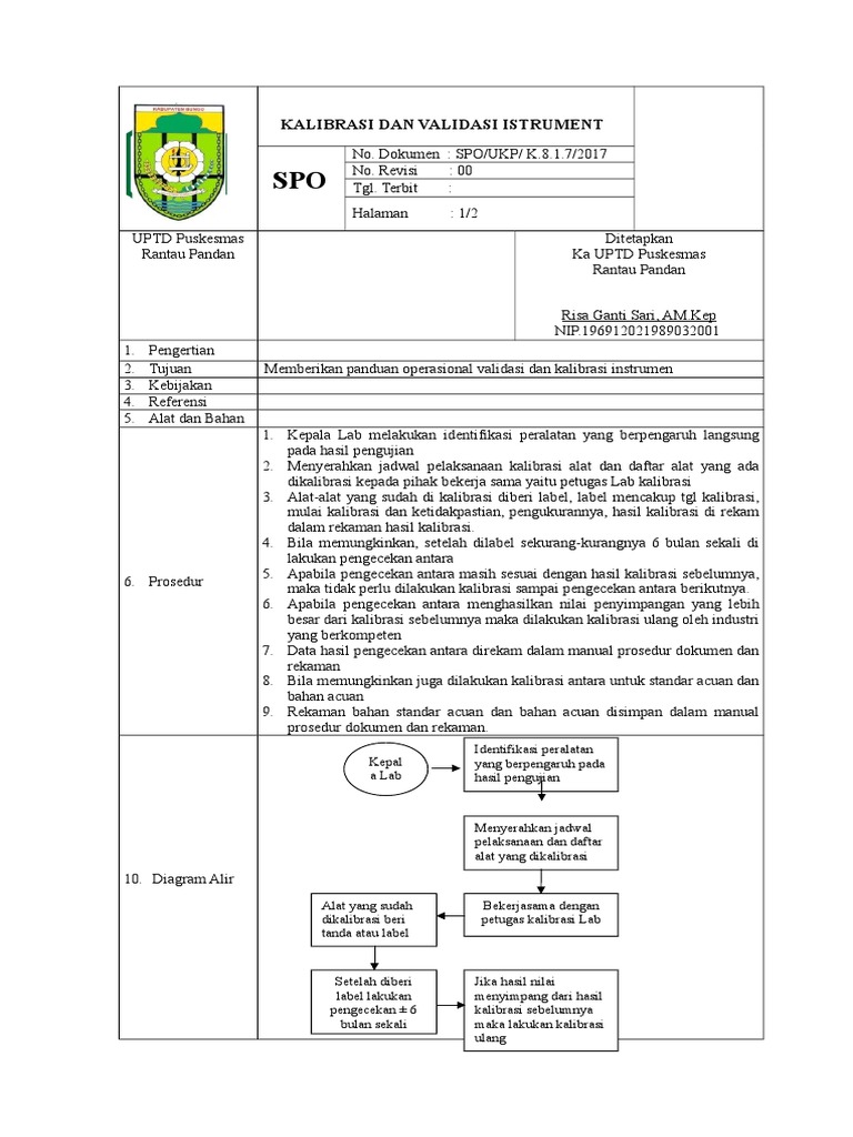 SOP Kalibrasi Dan Validasi Instrumen (Rini) V | PDF