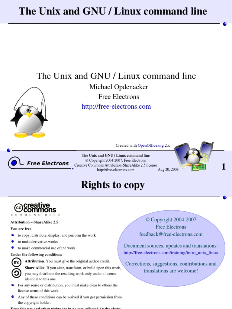 Free Electrons - UNIX-LINUX | PDF | Command Line Interface | Unix