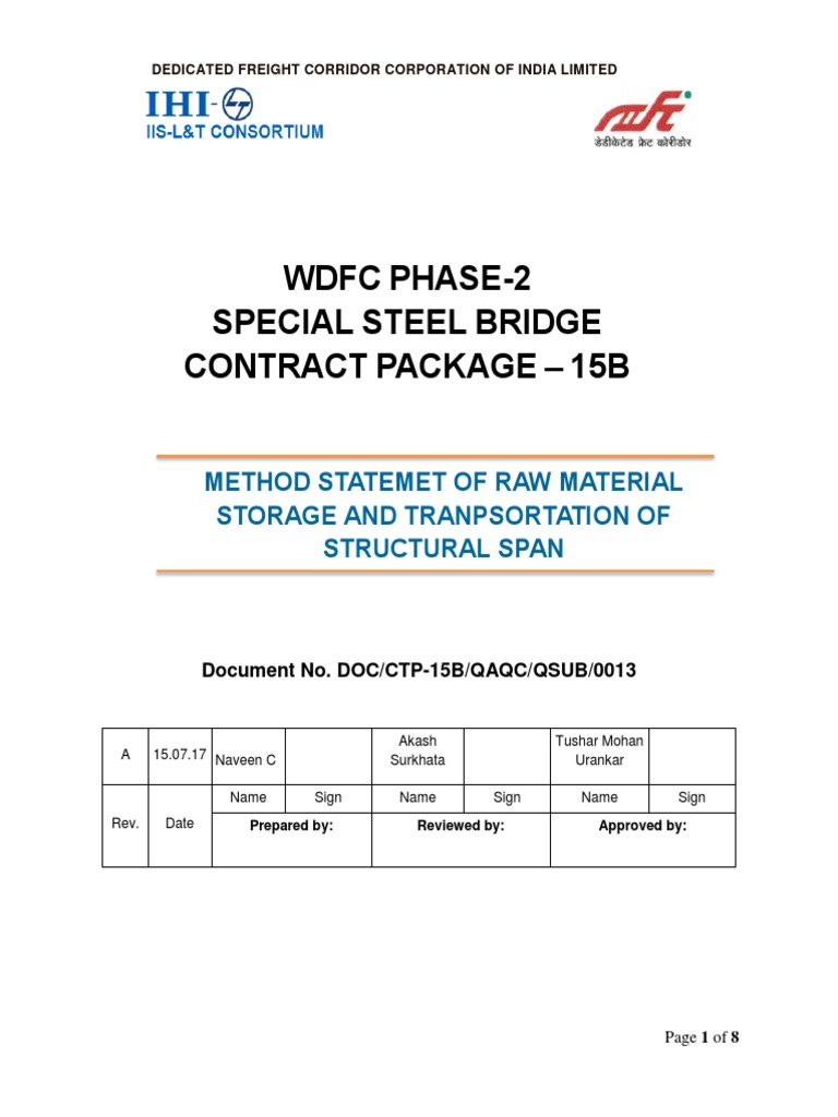 Method Statement of Raw Material Storage | Download Free PDF ...