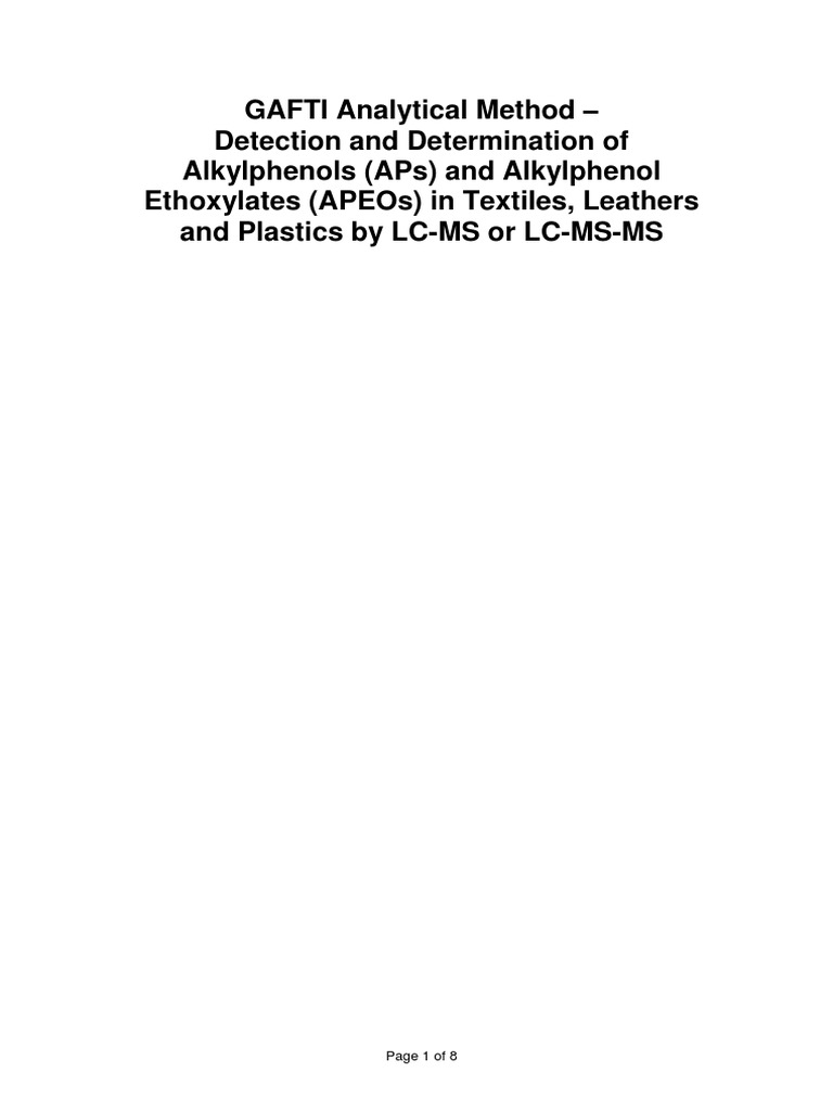 Gafti AP Apeo Sop | PDF | Tetrahydrofuran | High Performance Liquid ...