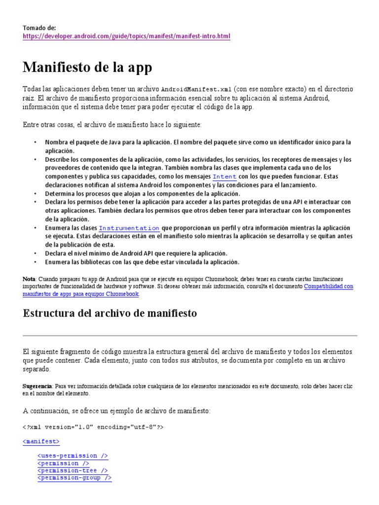 03 Manifest | PDF | Android (Operating System) | Computer File