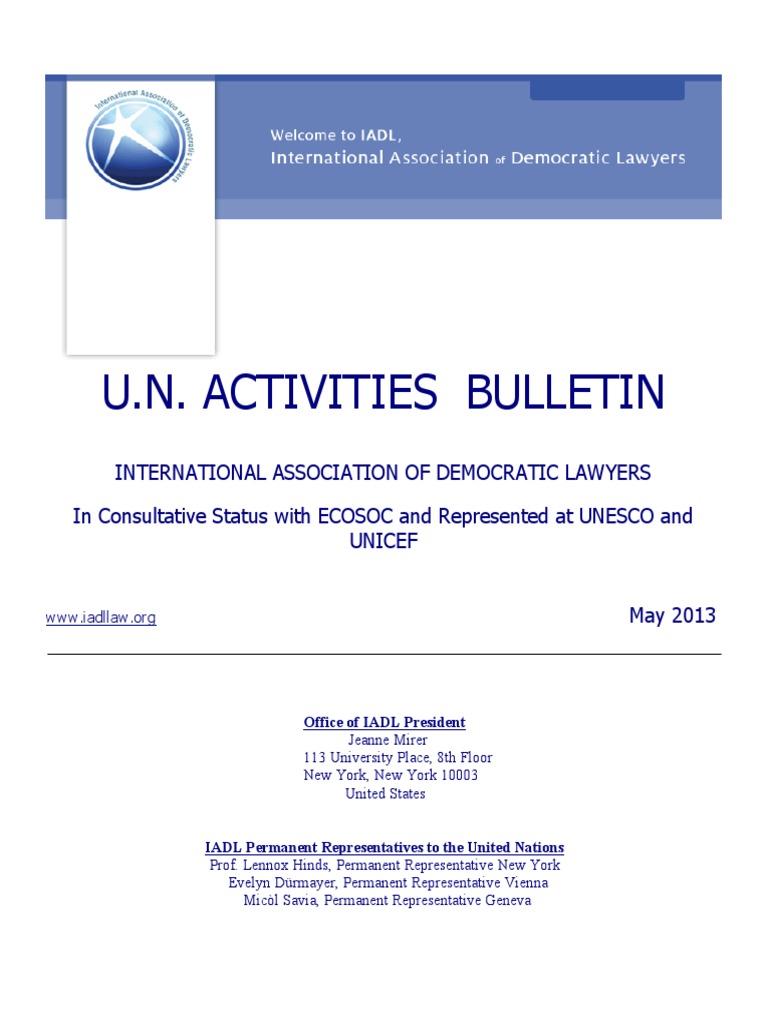 IADL UN Activities Bulletin May 2013 | PDF | United Nations ...