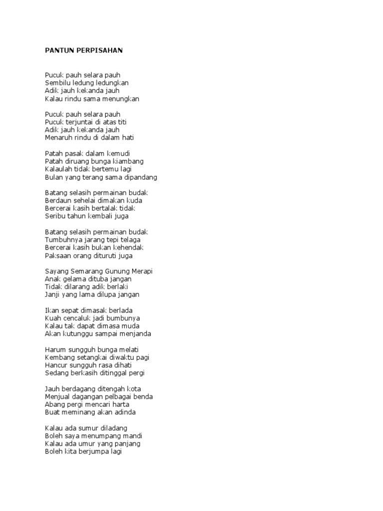 Pantun Perpisahan | PDF