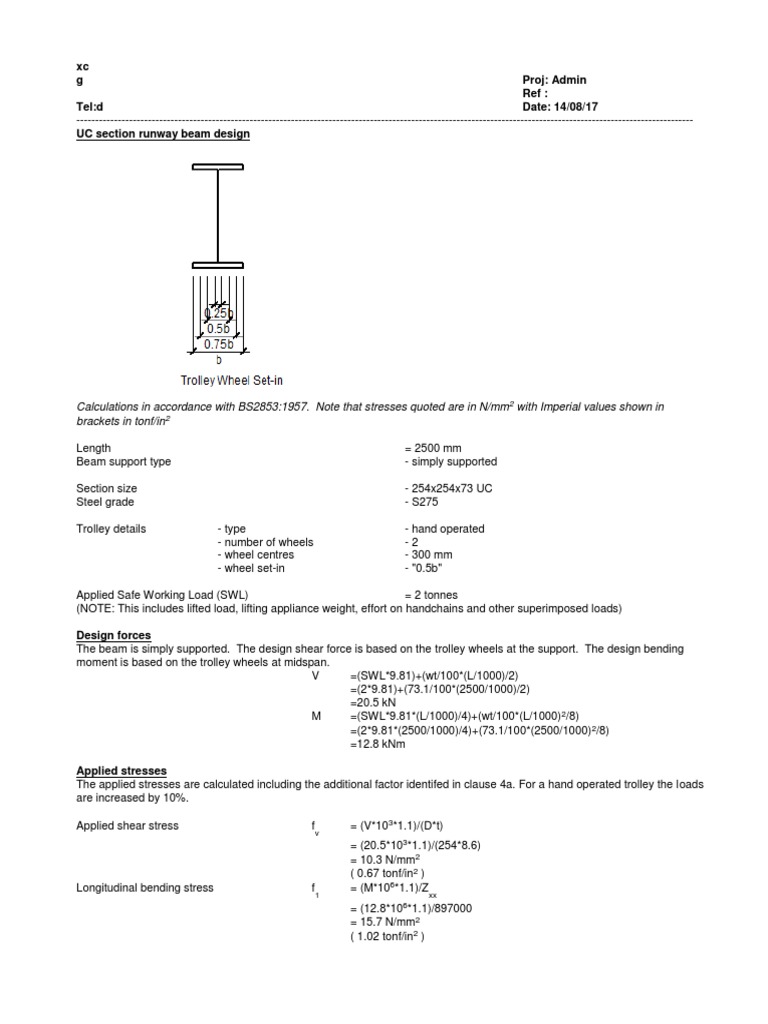 22f-UC Runway Beam Design | Bending | Beam (Structure)
