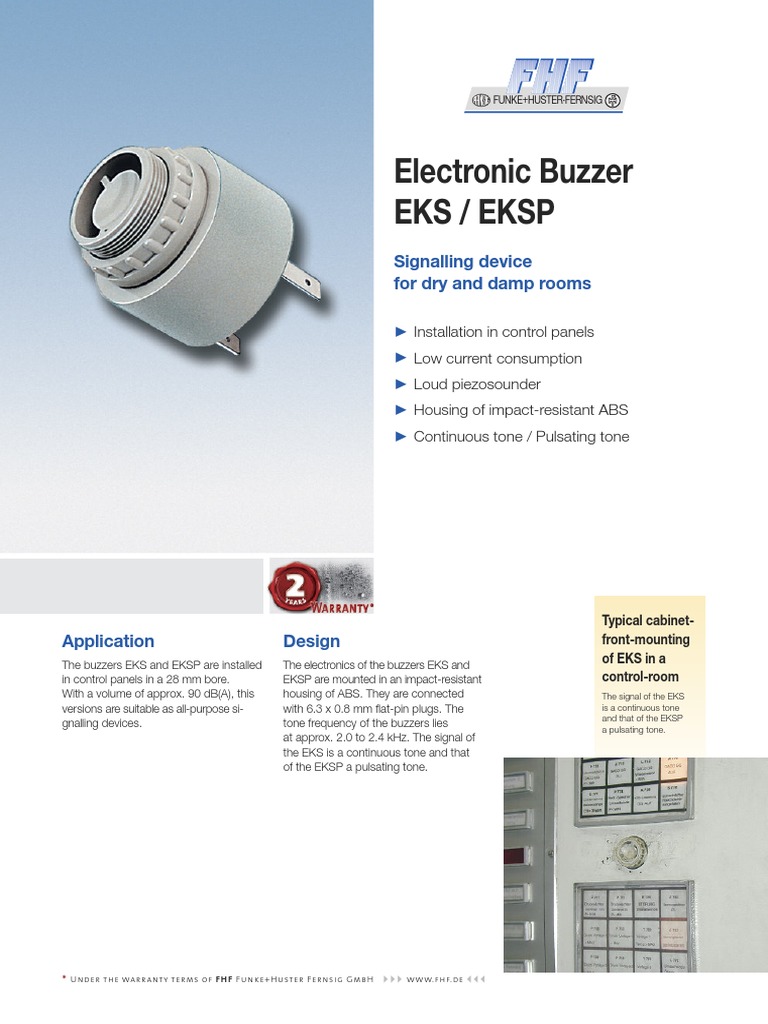 Electronic Buzzer Eks / Eksp: Signalling Device For Dry and Damp Rooms ...