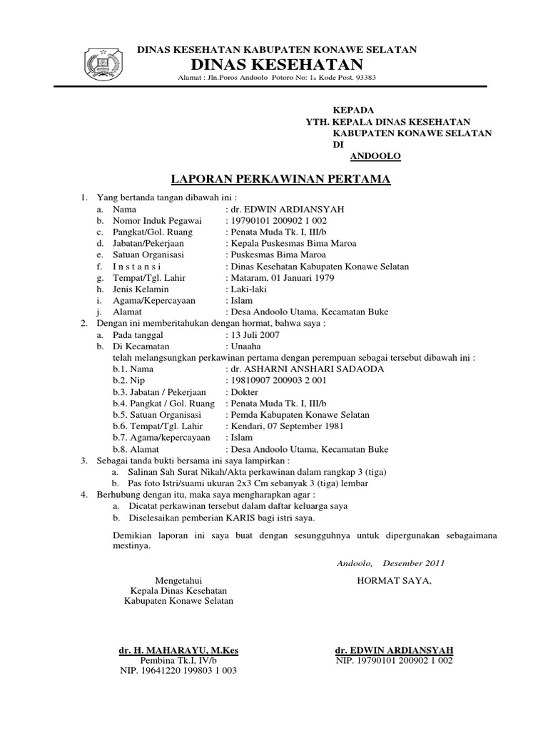 Laporan Perkawinan Pegawai | PDF