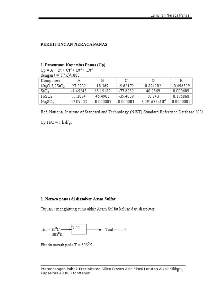 Lampiran Neraca Panas Perhitungan | PDF